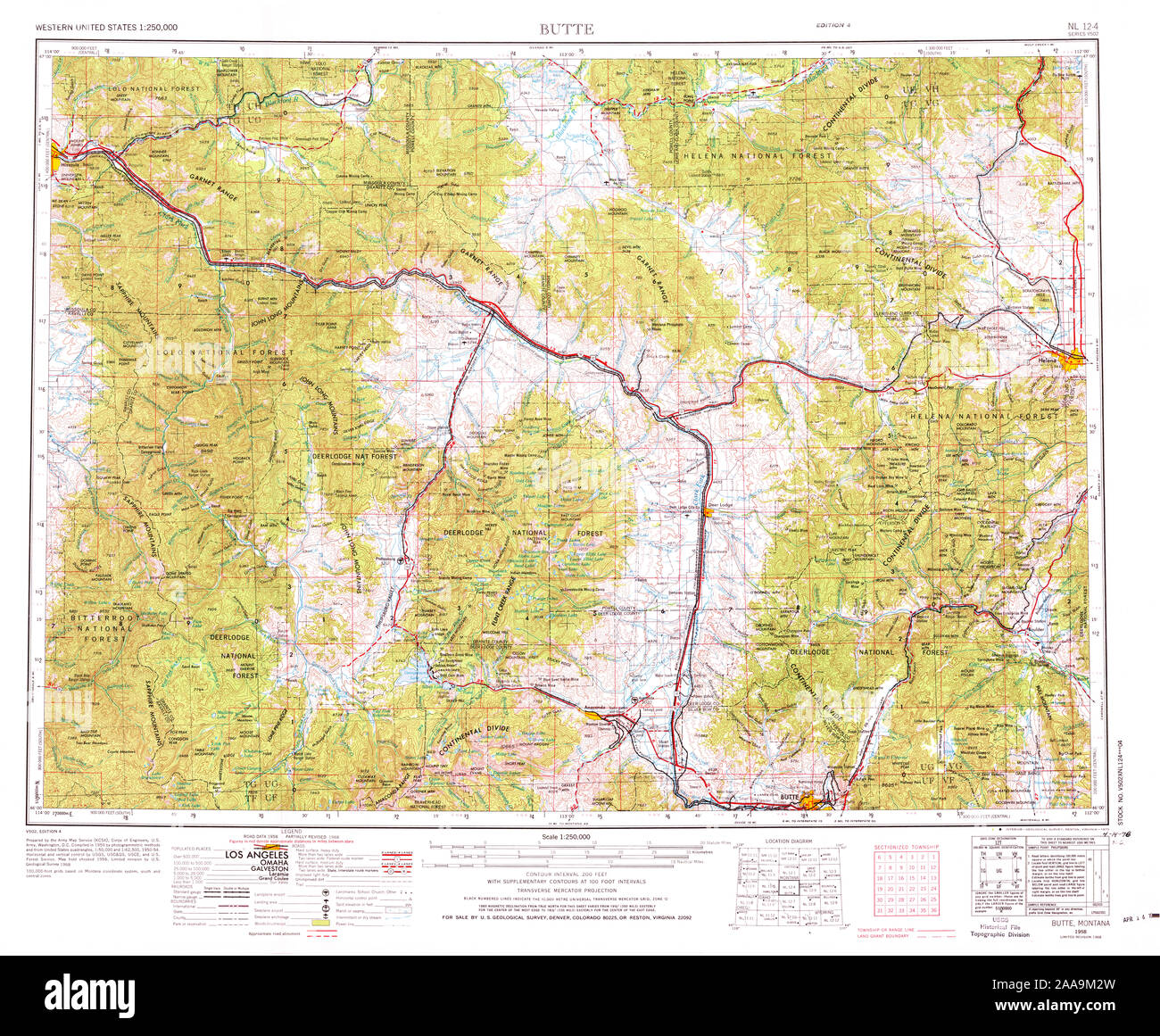 Map of butte montana Cut Out Stock Images & Pictures - Alamy