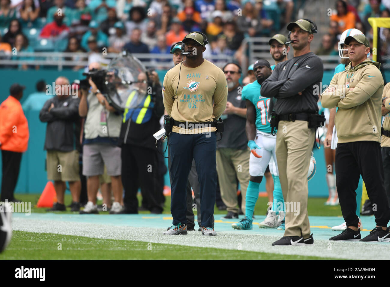 November 17, 2019: Head Coach Brian Flores in action during the NFL ...