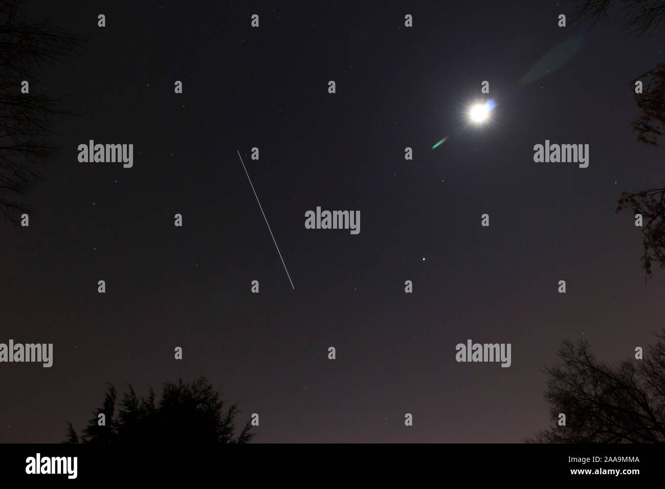 ISS Light Trail in the Sky Stock Photo - Alamy