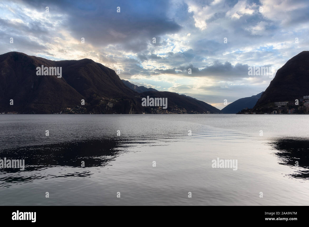 Overview of Lake Lugano in Switzerland Stock Photo - Alamy