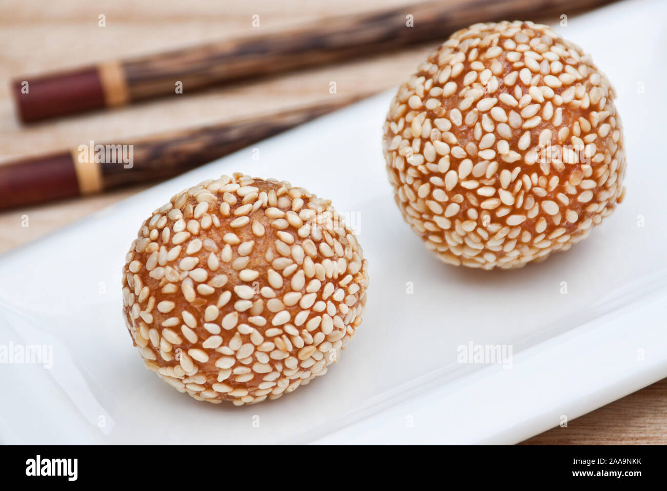 Asia food sesame ball close up Stock Photo - Alamy