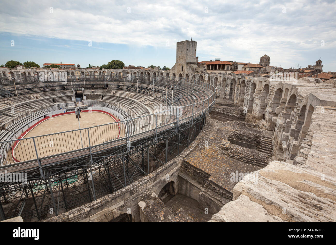 Roman amphitheatre UNESCO world heritage site in Arles, south of France Stock Photo - Alamy