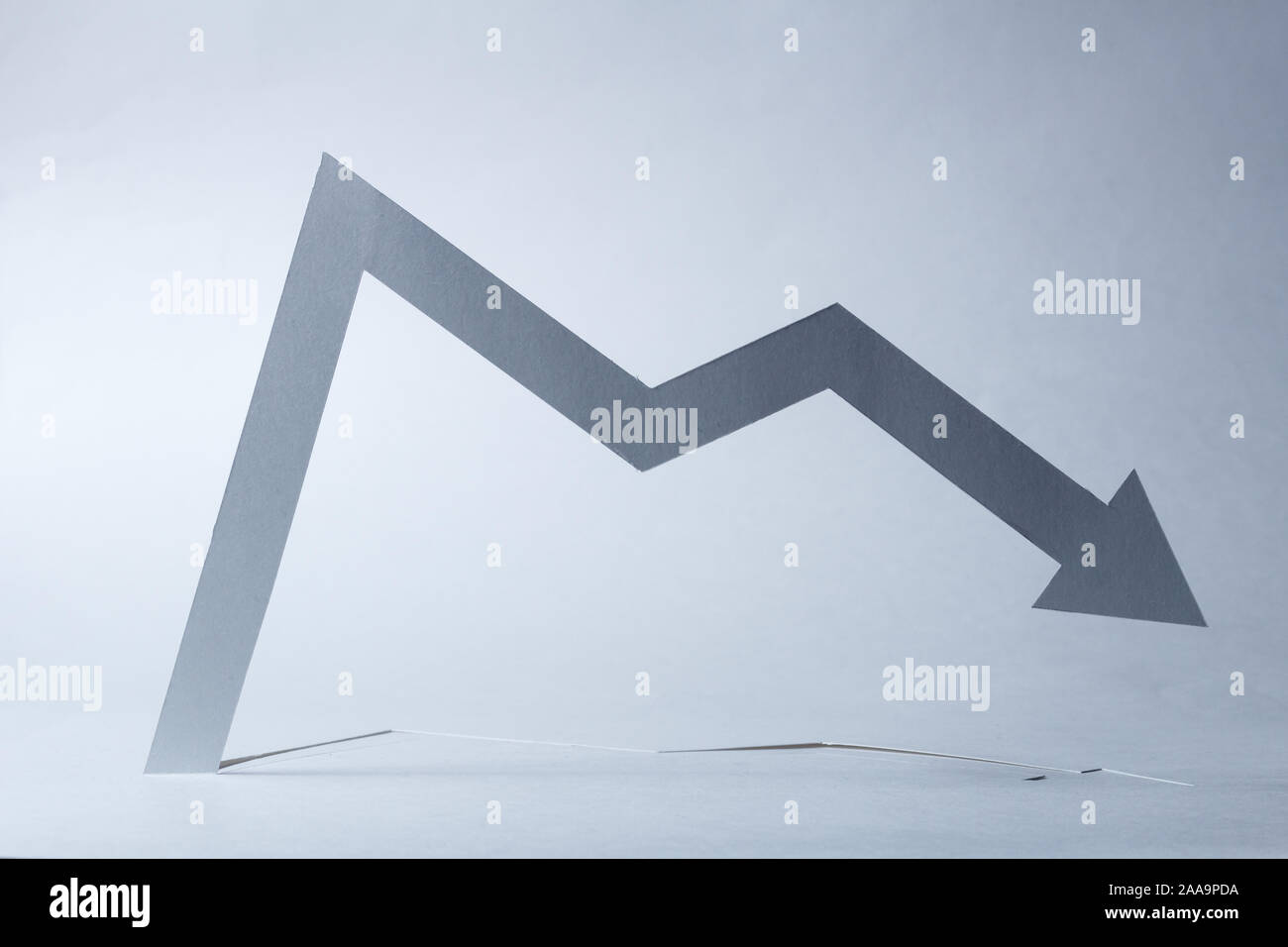 Downward arrow trend. Business and financial concept Stock Photo - Alamy