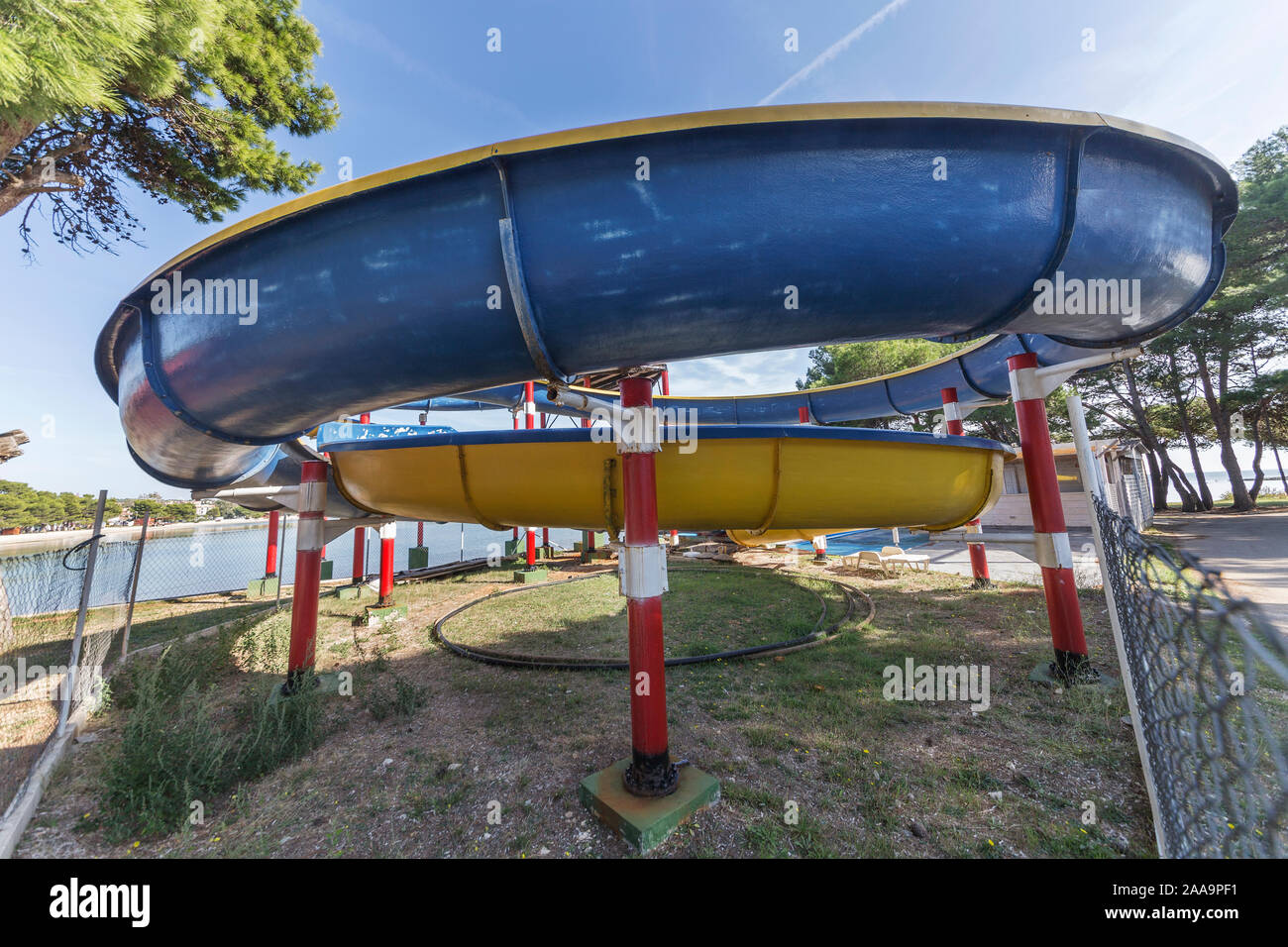 toboggan water slide in Medulin, Istria, Croatia Stock Photo - Alamy