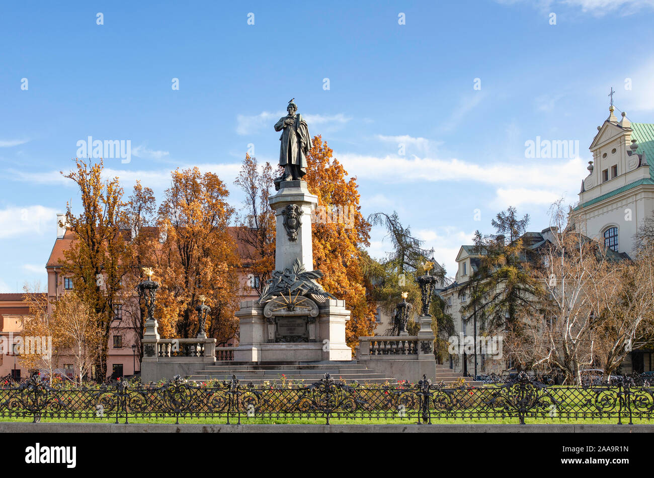 Warszawa / Poland - Adam Mickiewicz monument - Old town - Warsaw ...