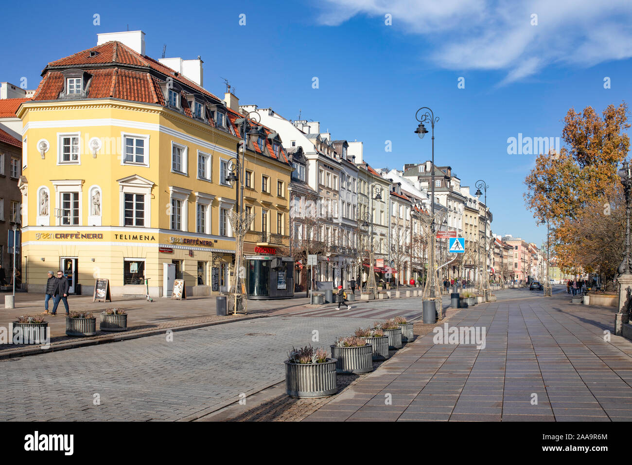 Warszawa / Poland - "Krakowskie Przedmiescie" - main street in the old ...