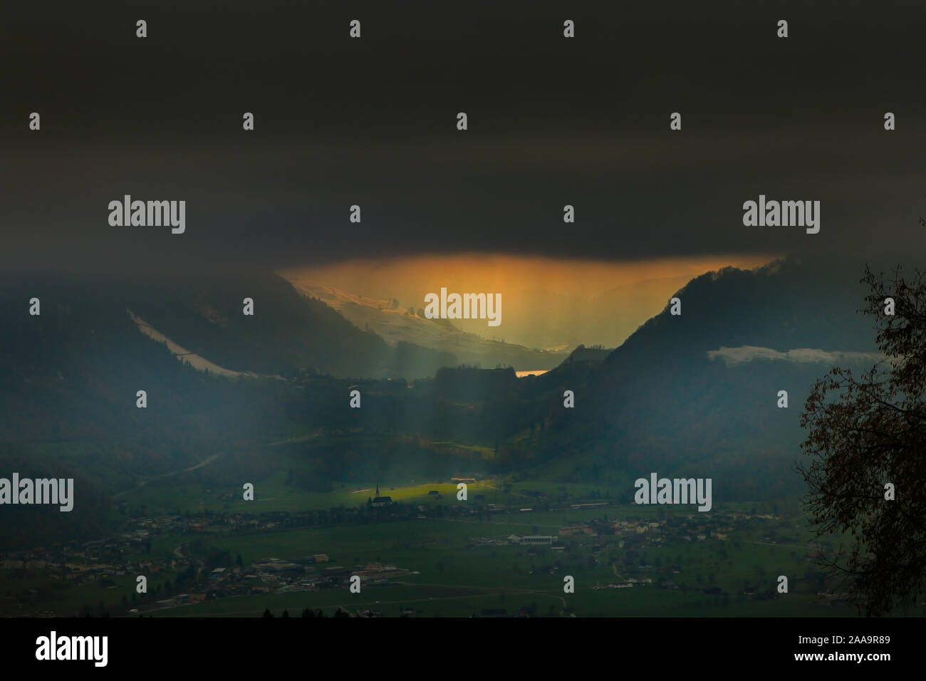 above the fog in Lungern with the swiss Alsp Stock Photo - Alamy