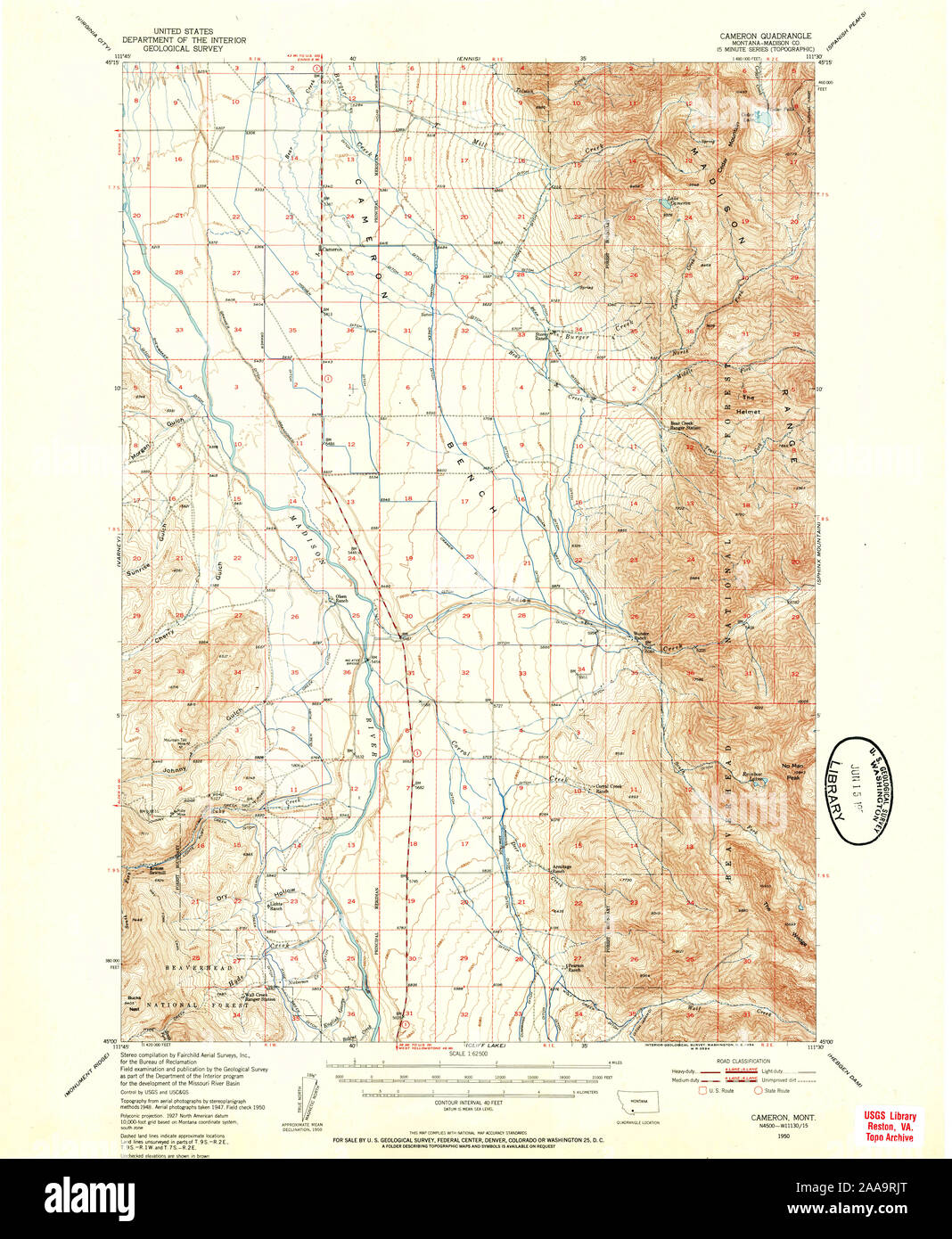 Map of cameron montana hi-res stock photography and images - Alamy
