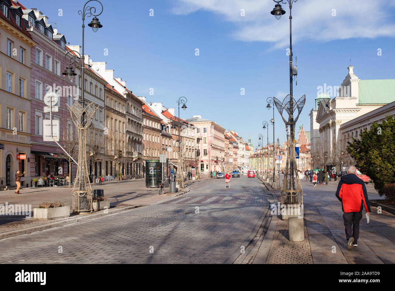 Warszawa / Poland - "Krakowskie Przedmiescie" - main street in the old ...