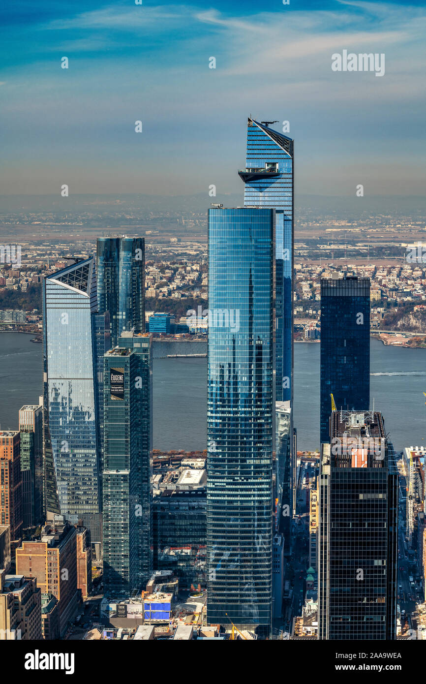 Aerial view of the Hudson Yards Redevelopment Project, Manhattan, New ...