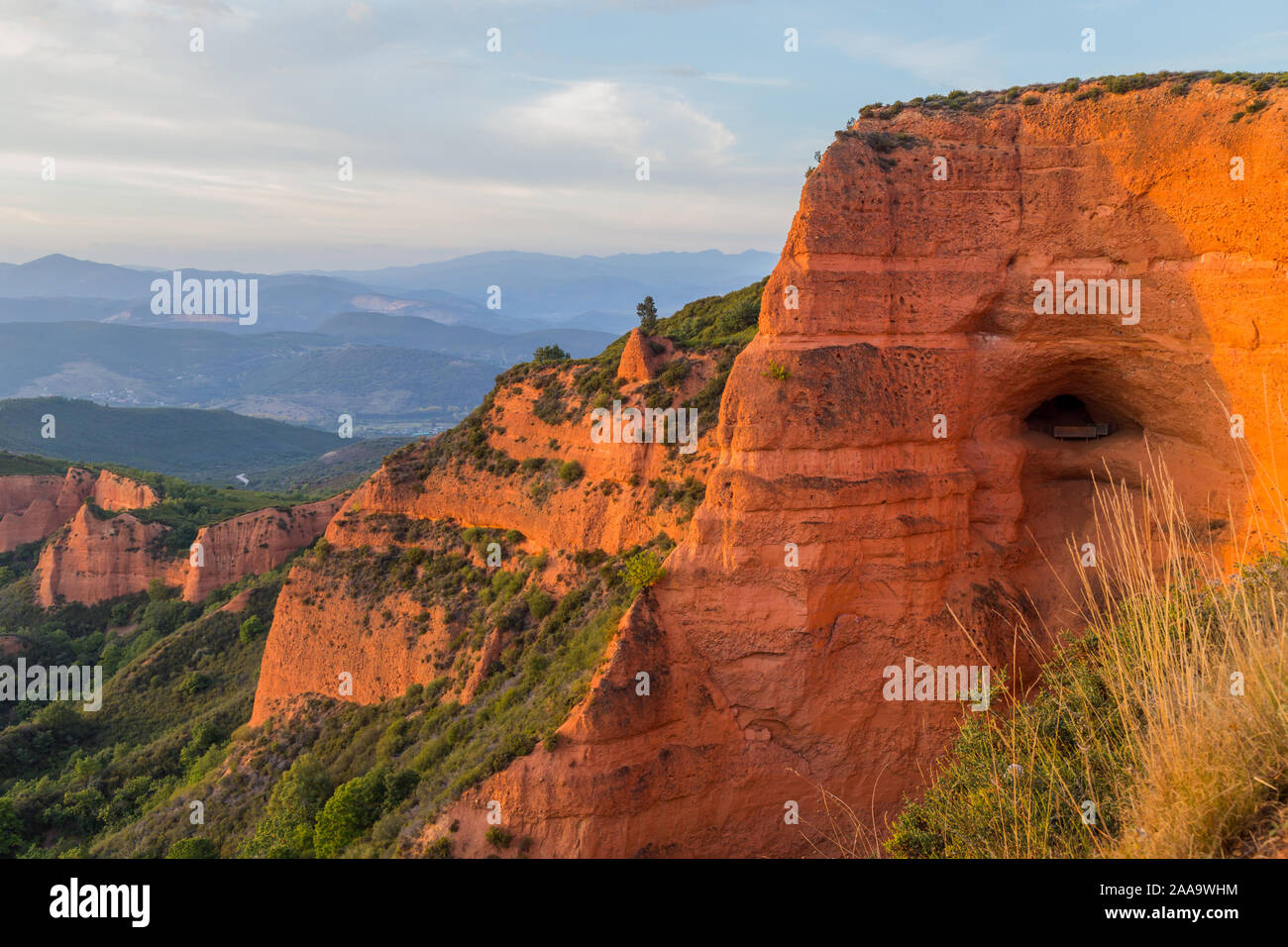 View of Las Medulas historic mining site, Las Medulas Natural Park, El ...