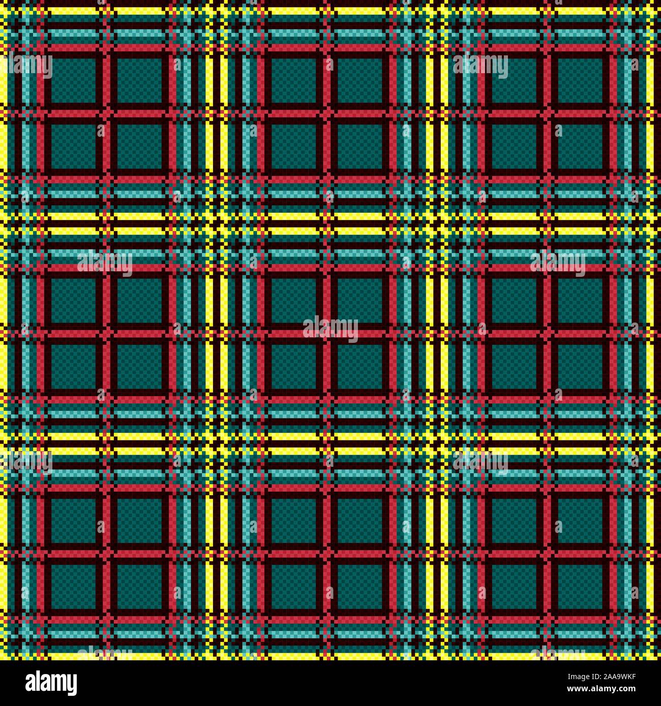 Rectangular seamless vector pattern as a tartan plaid in muted colors ...
