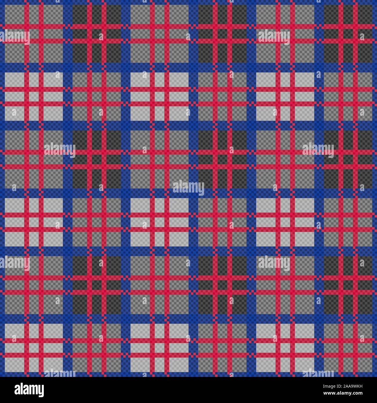 Rectangular seamless vector pattern as a tartan plaid mainly gray blue ...