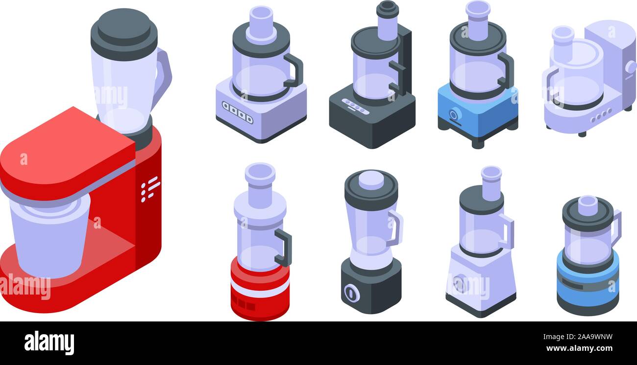 Food processor icons set, isometric style Stock Vector Image & Art - Alamy