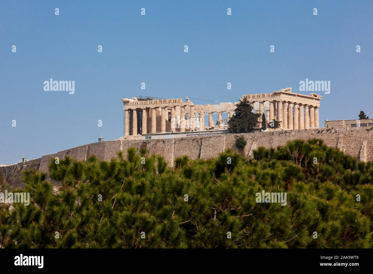 The ancient Acropolis at Athens city center Stock Photo - Alamy