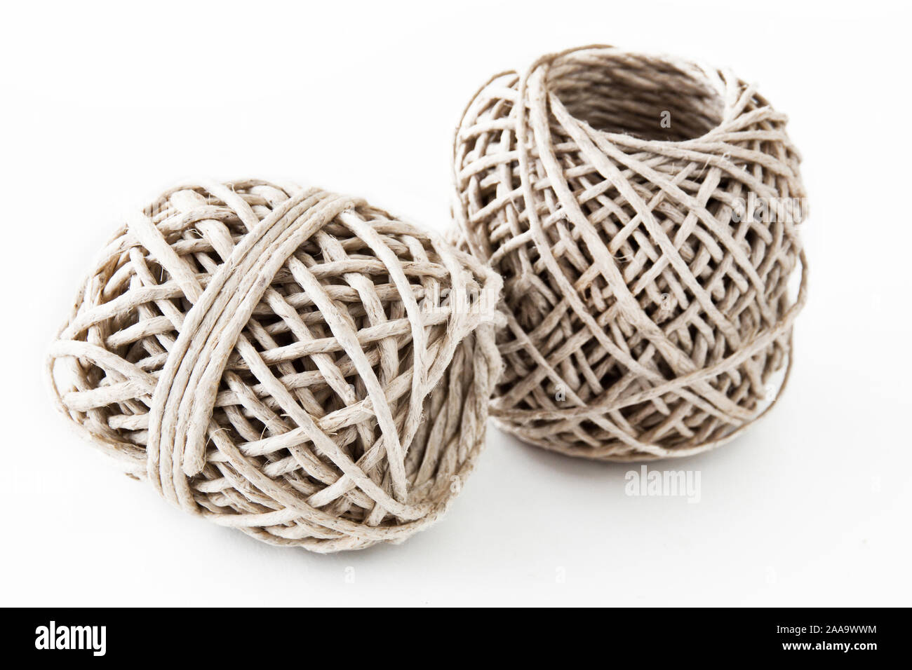 Parcel cord close up on white background Stock Photo - Alamy