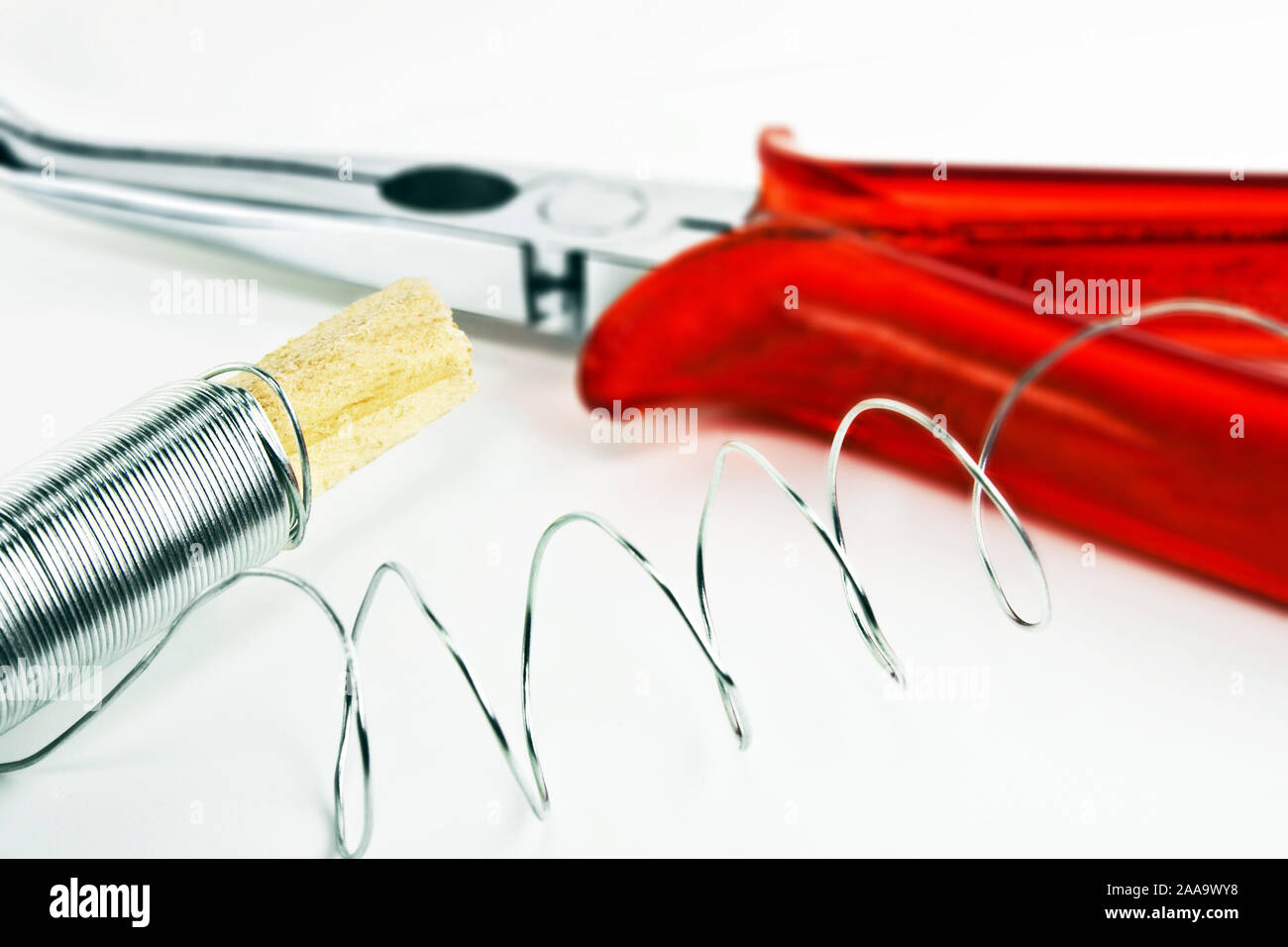 Calipers handcraft tools on white background Stock Photo - Alamy