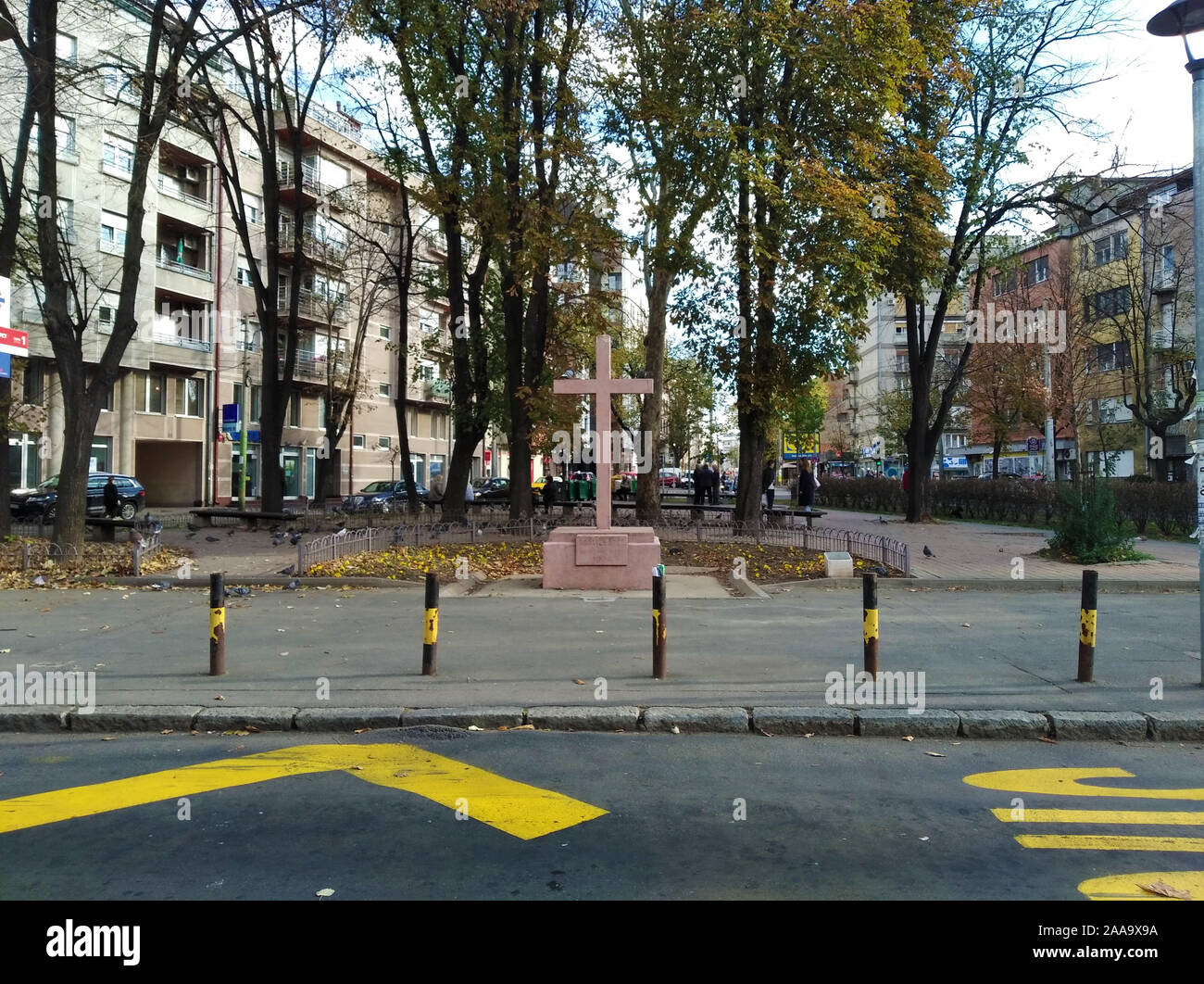 Crveni Krst, Vracar, Belgrade, Serbia - november 18, 2019: park with ...