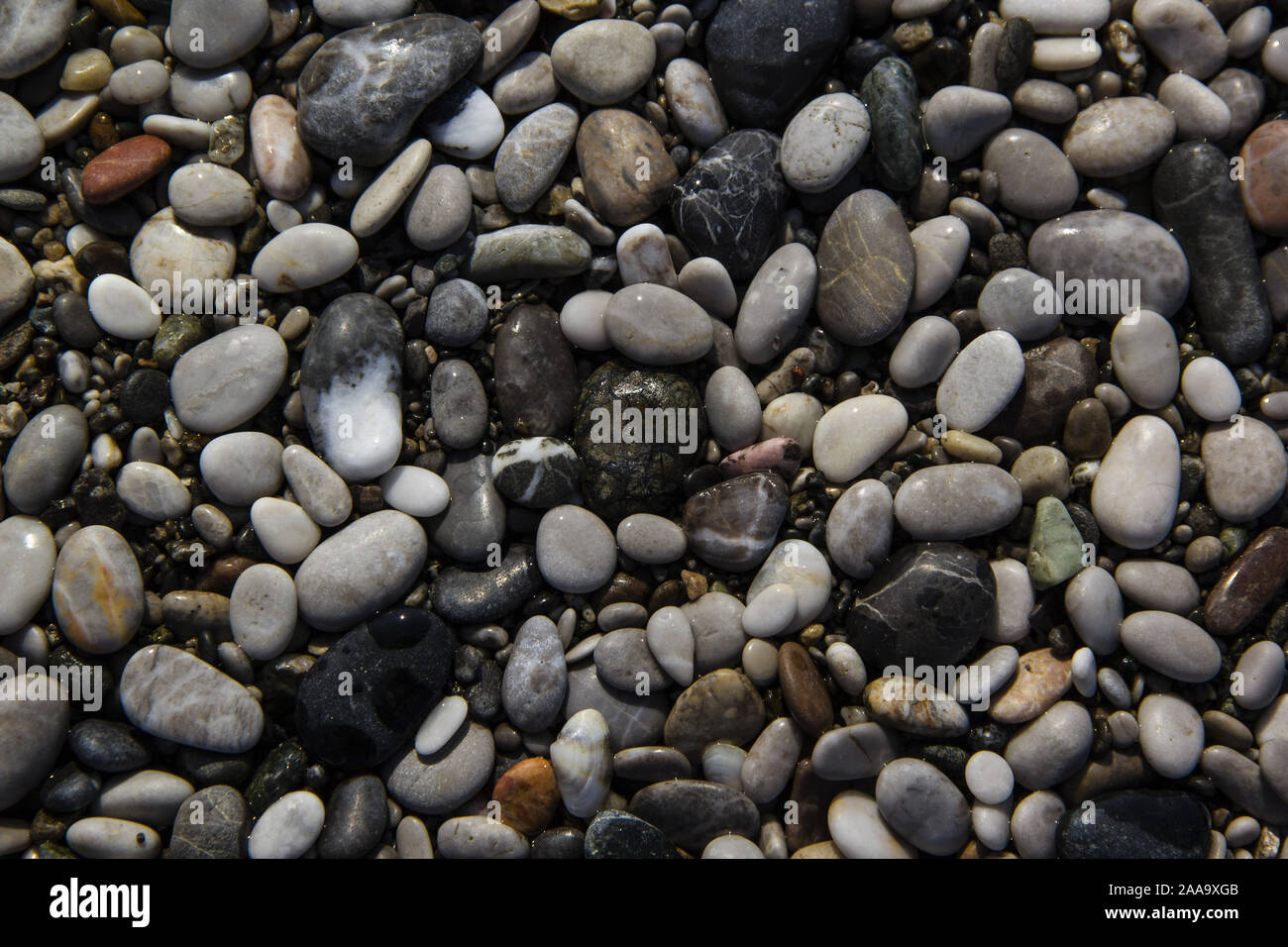 Pebble beach of the Aegean coast, Turkey Stock Photo - Alamy