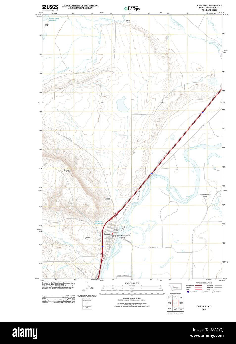 Map of cascade montana hi-res stock photography and images - Alamy