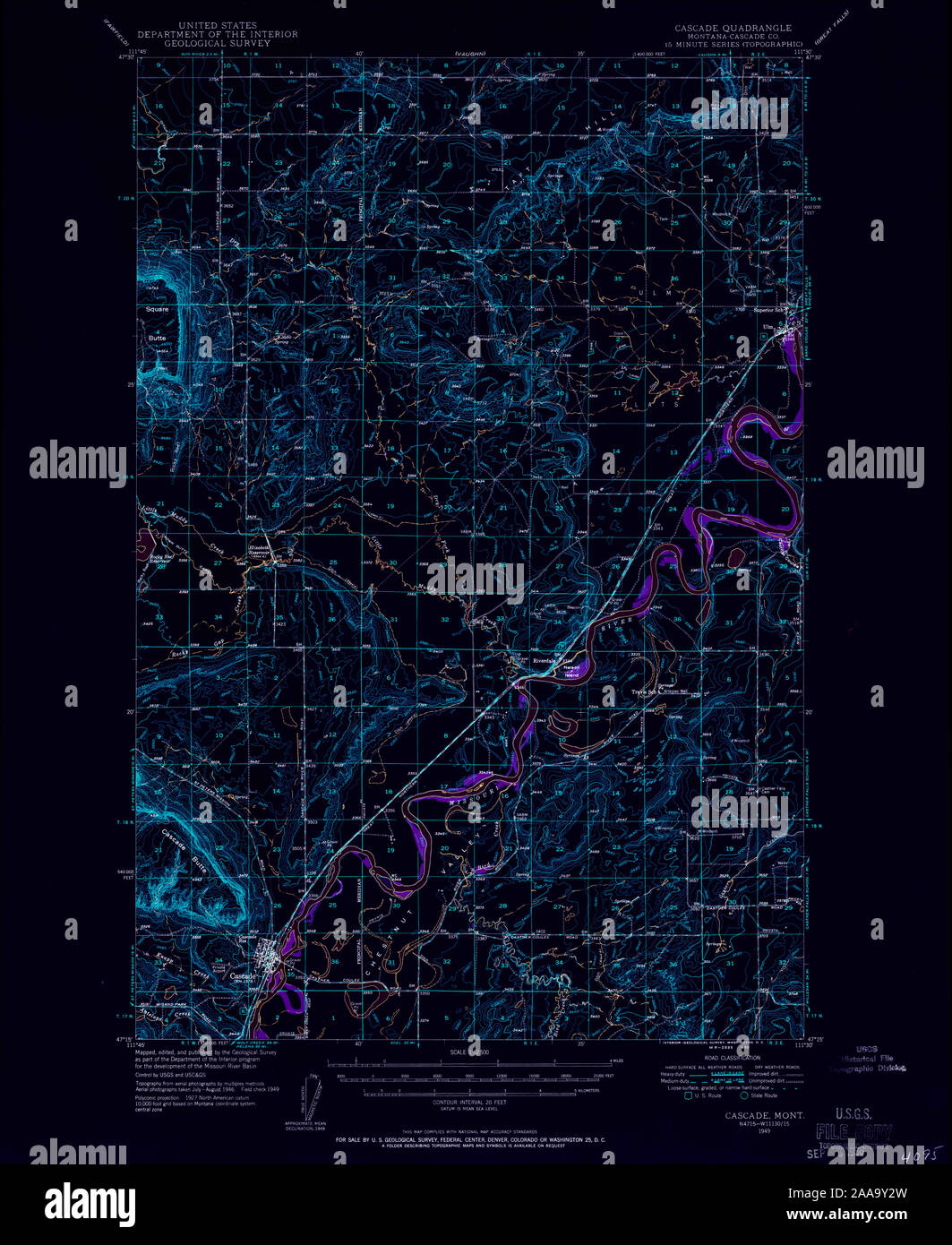 Cascade montana map hi-res stock photography and images - Alamy