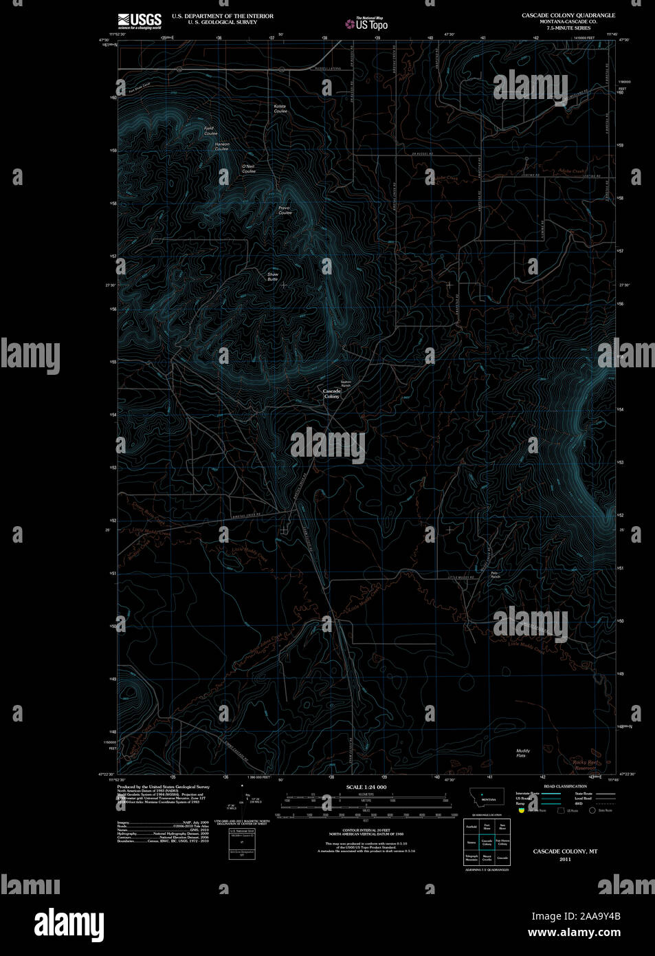 Map of cascade montana hi-res stock photography and images - Alamy