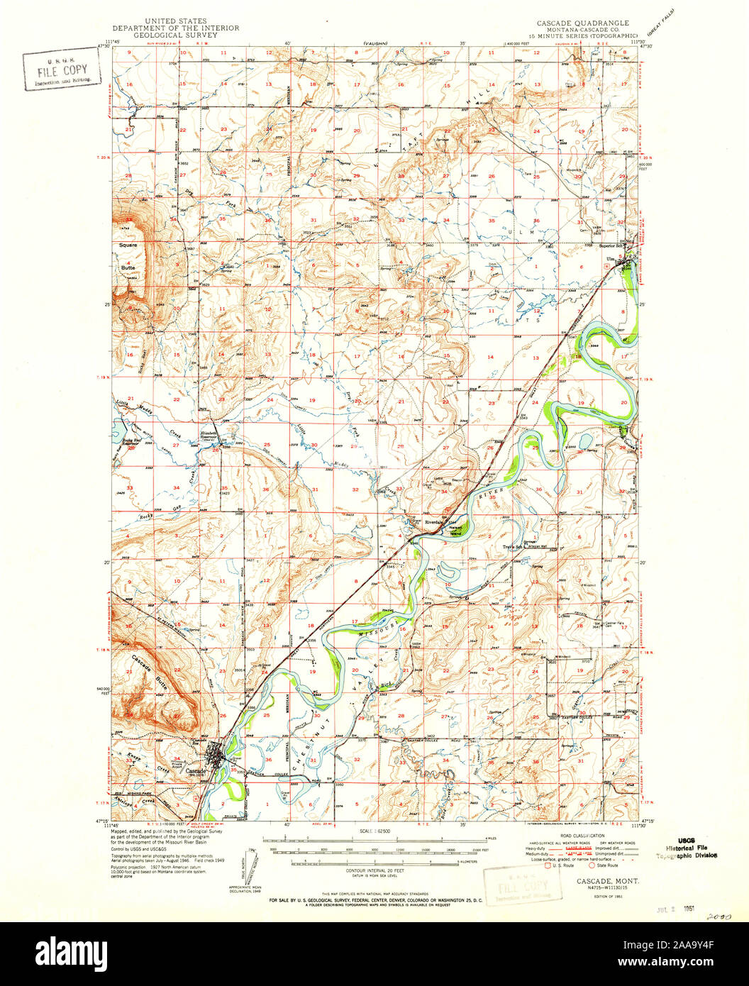 Map of cascade montana hi-res stock photography and images - Alamy