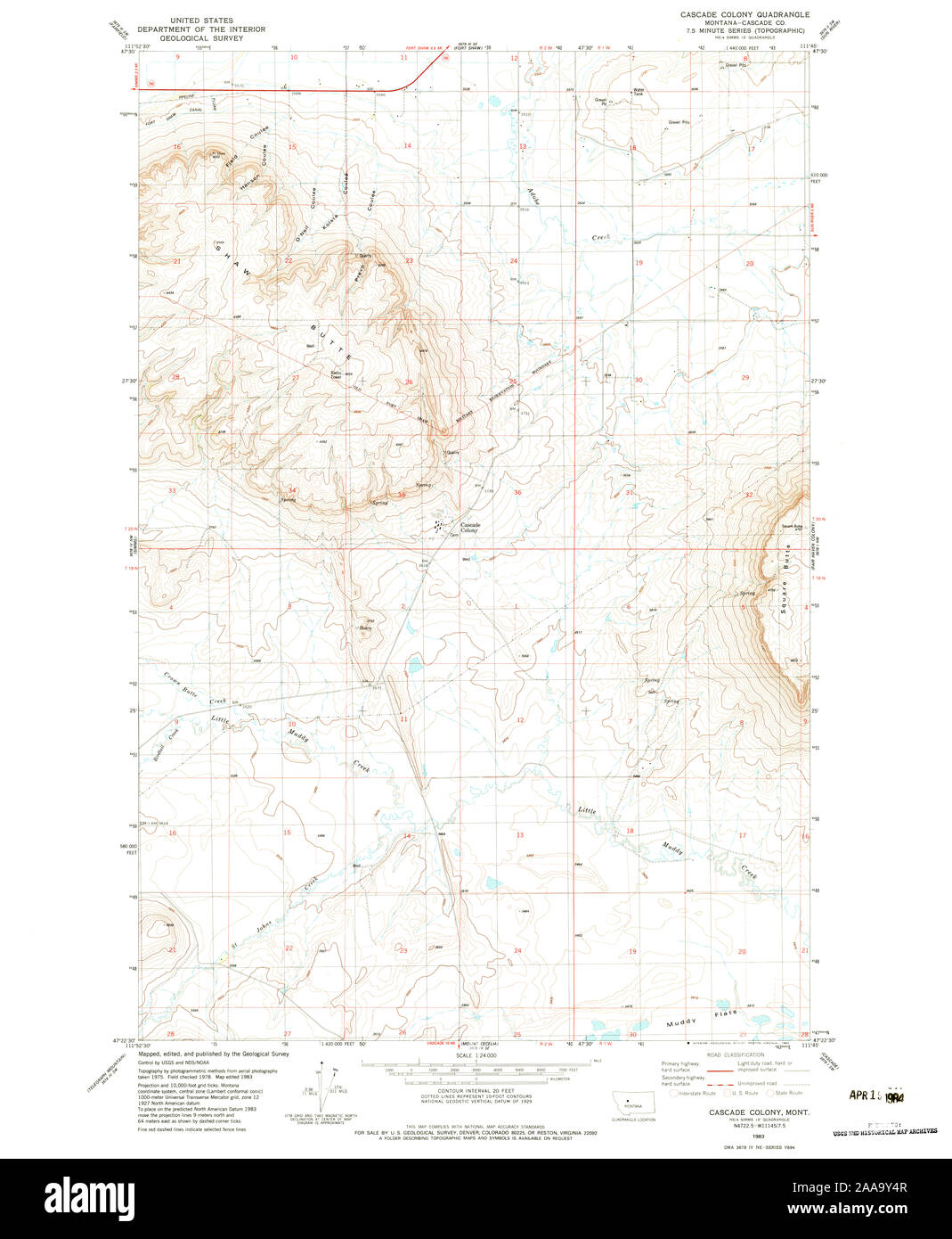 Map of cascade montana hi-res stock photography and images - Alamy