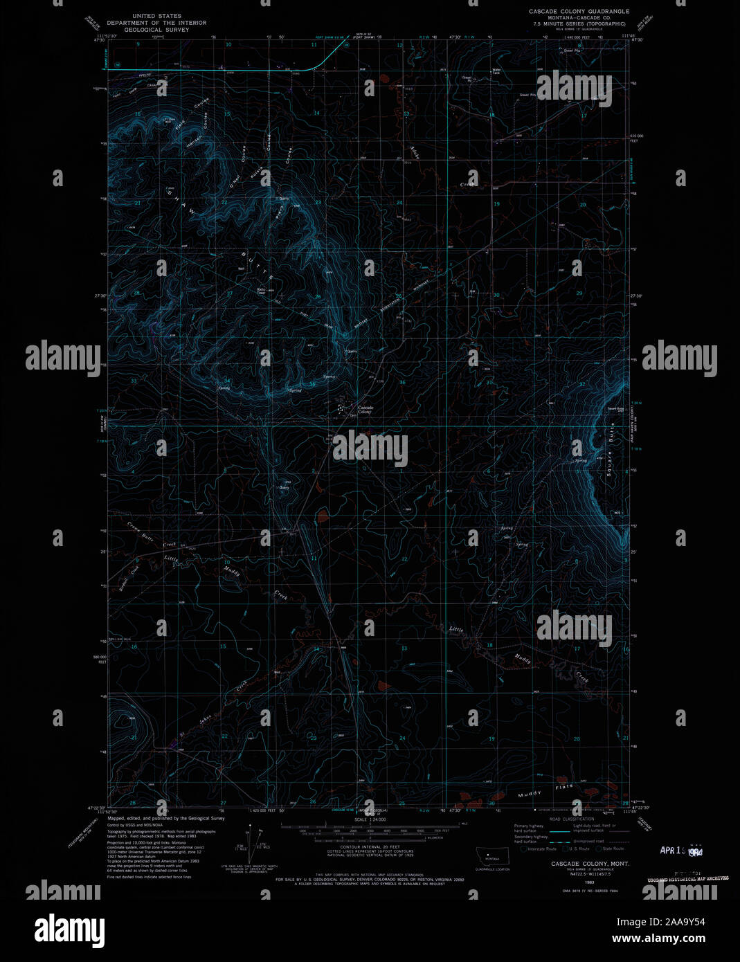 Map of cascade montana hi-res stock photography and images - Alamy