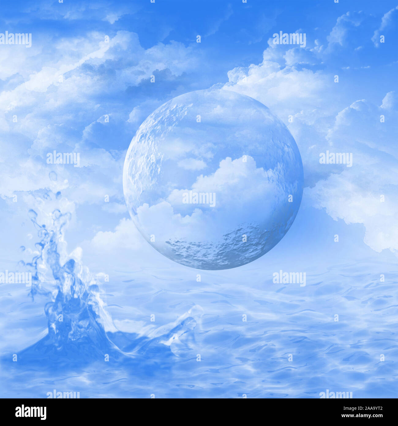 Planet, sky and water background Stock Photo - Alamy