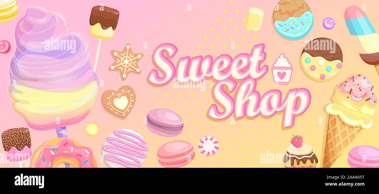 Sweet shop welcome banner Stock Vector Image & Art - Alamy