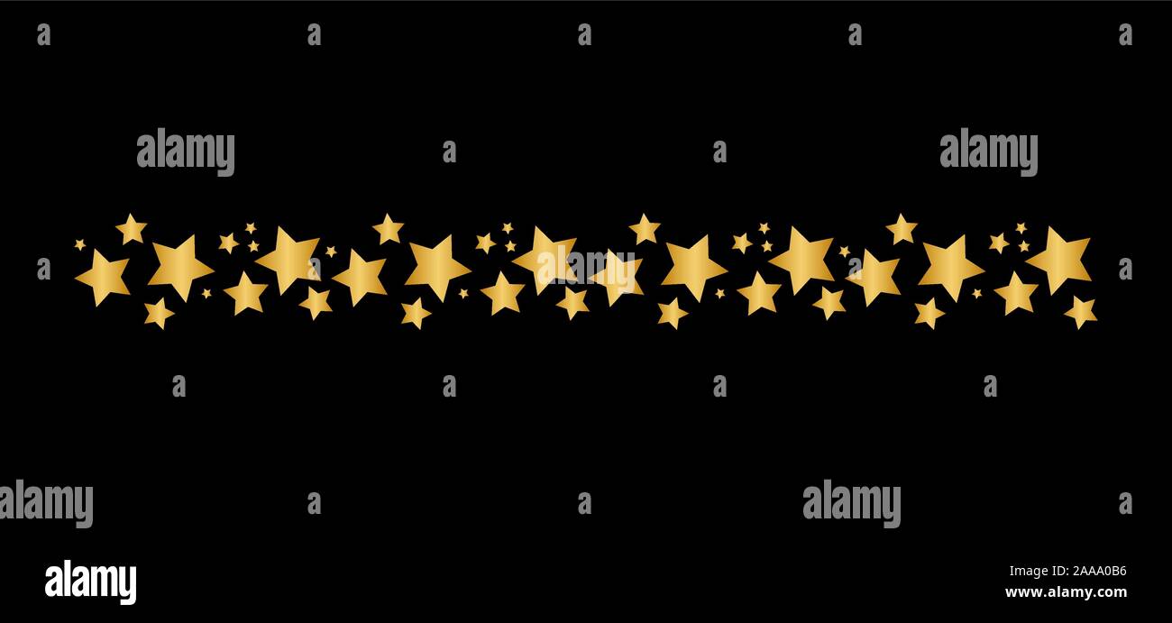 Star line divider in gold color vector design footer, modern border ...