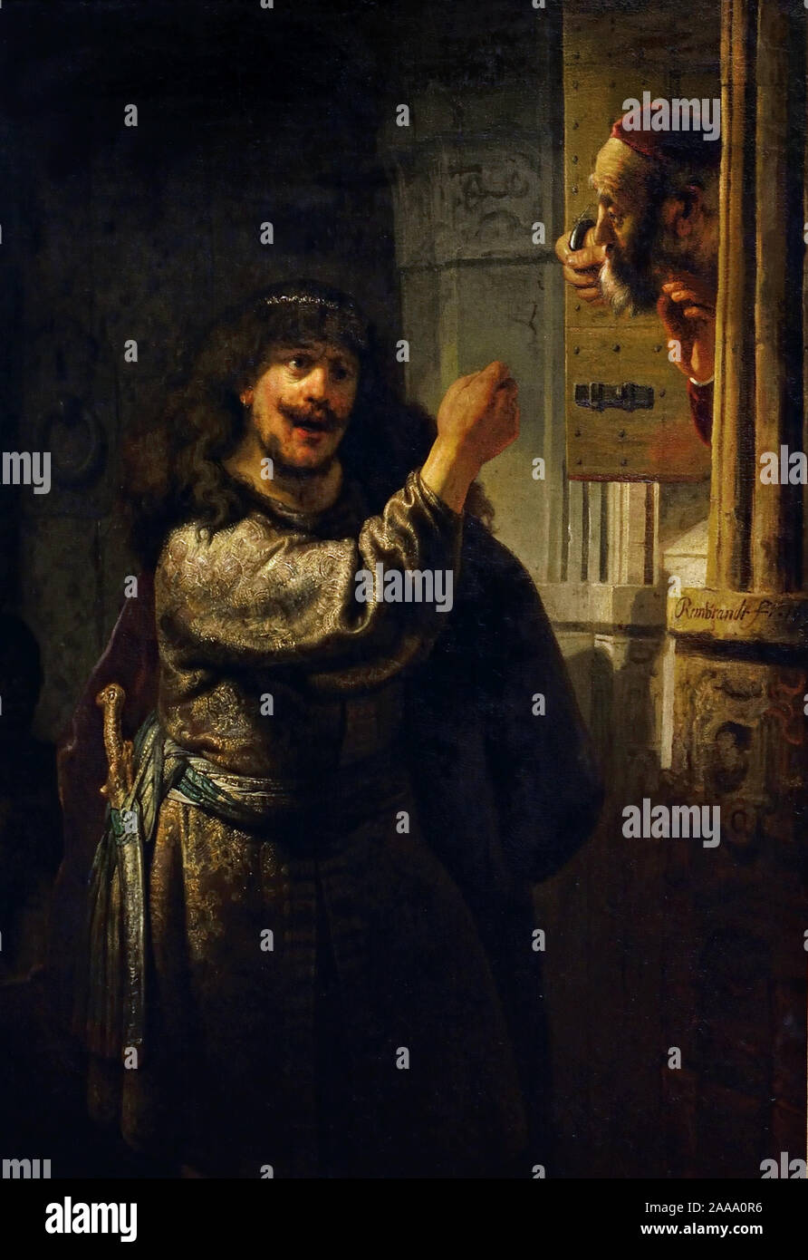 Samson threatens his father-in-law 1635 Rembrandt Harmenszoon van Rijn ...