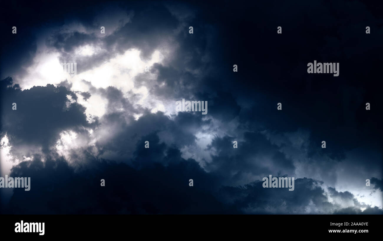 Epic thunderstorm clouds at night with lightning. Severe weather ...