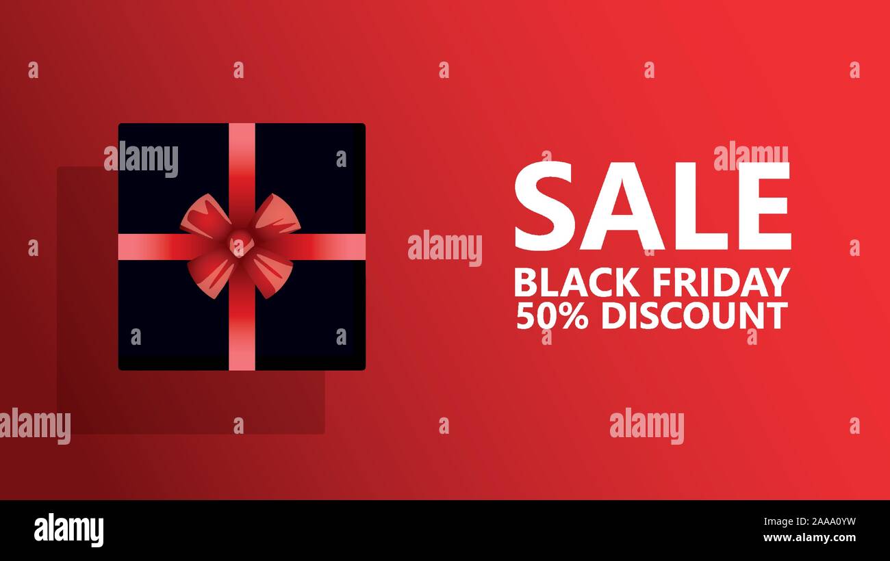 black friday sale poster with gift present Stock Vector Image & Art - Alamy