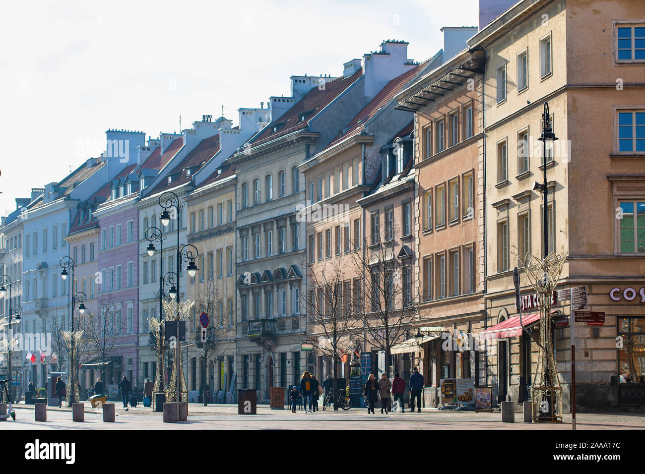 Warszawa / Poland - "Krakowskie Przedmiescie" - main street in the old ...