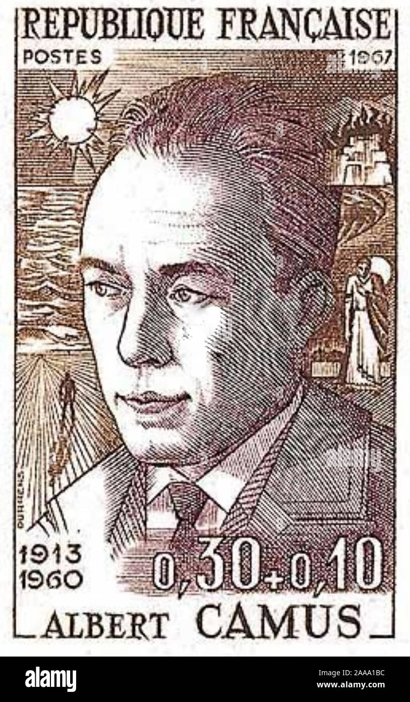 ALBERT CAMUS (19013-1969) French philosopher. French stamp issued 1967 ...