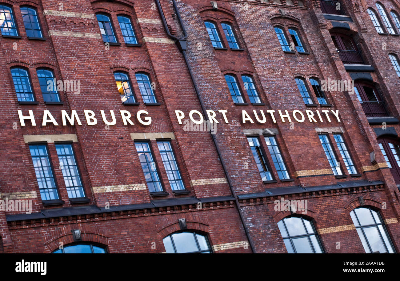 Hamburg port authority building close up Stock Photo - Alamy