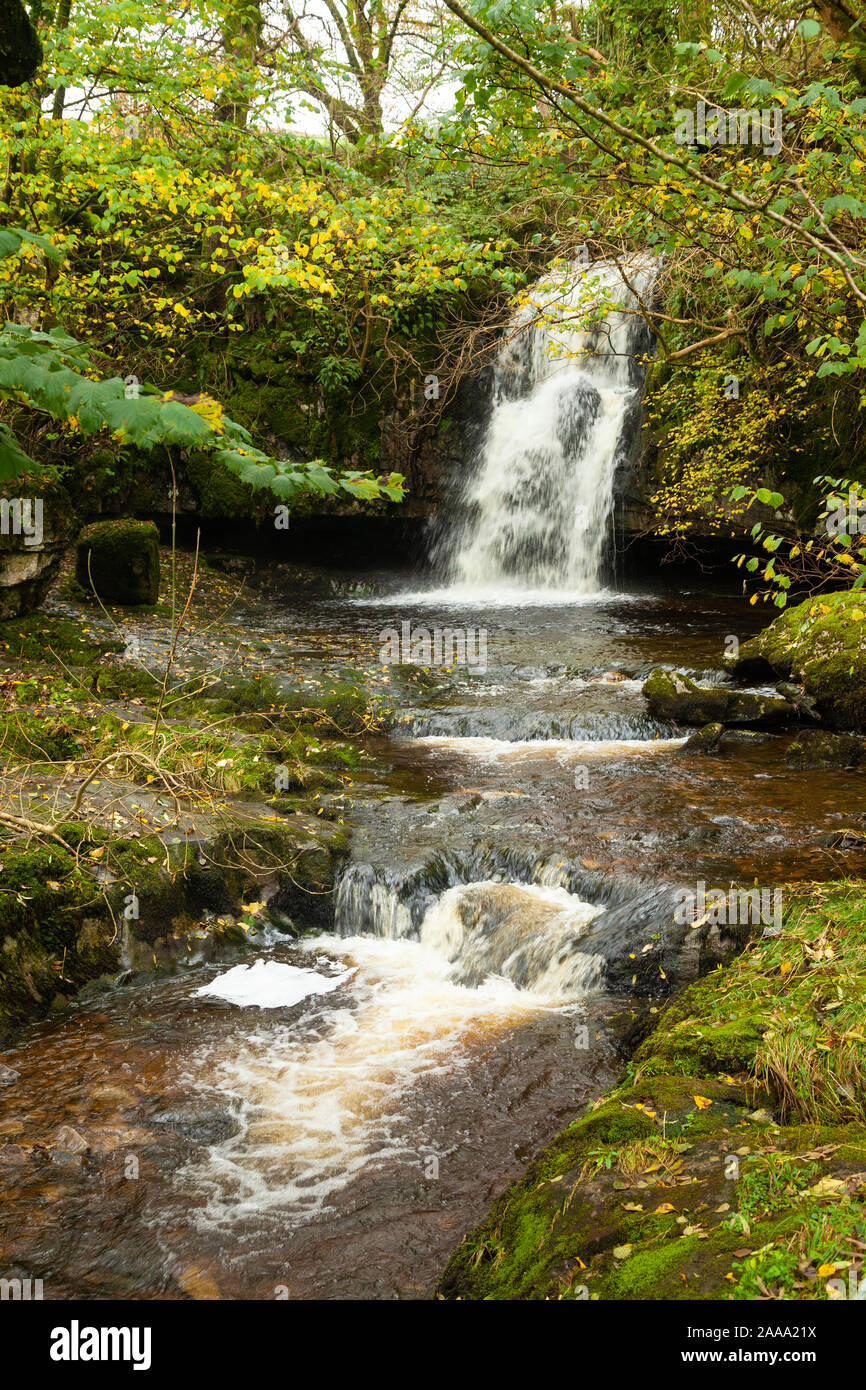 Gastack Beck Falls near the village of Dent in the Yorkshire Dales ...