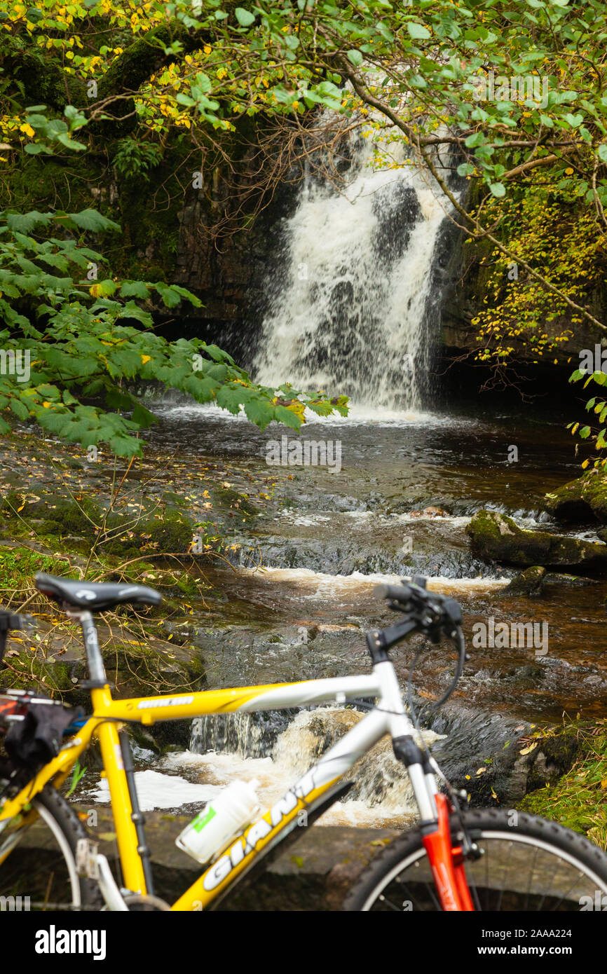 Gastack Beck Falls near the village of Dent in the Yorkshire Dales ...