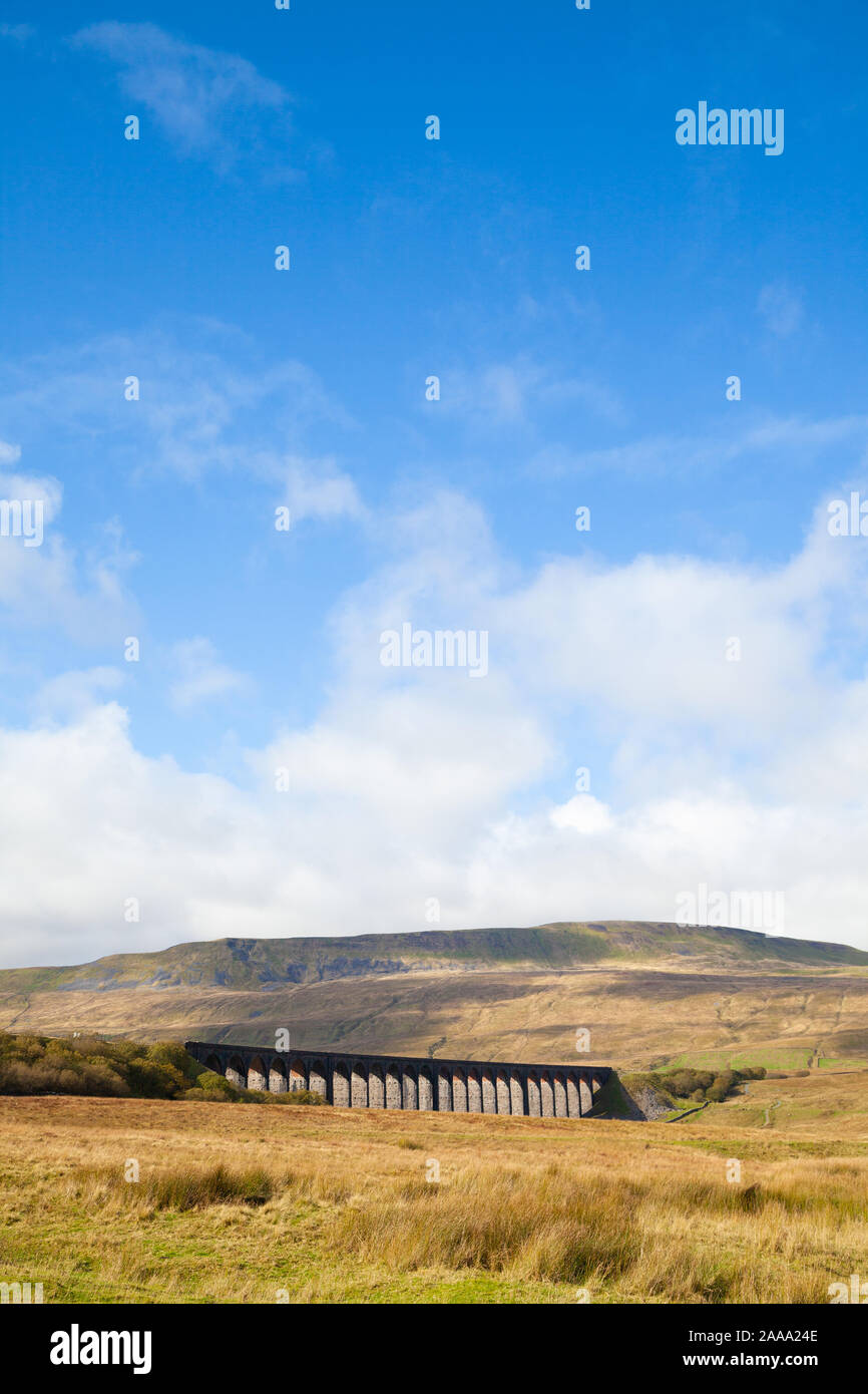 Ribblehead Viaduct with Whernside Hill in the background in the ...
