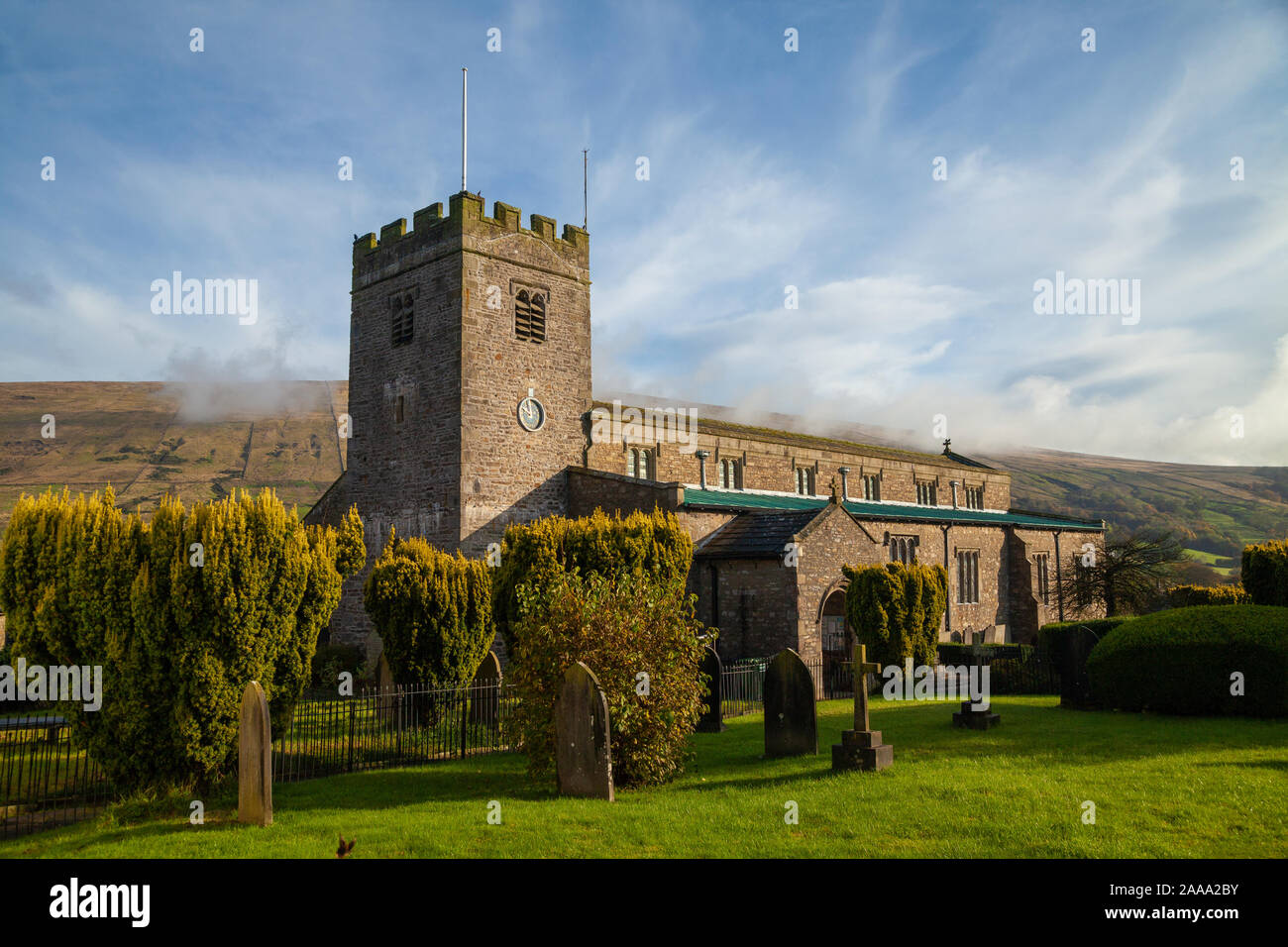 St Andrew's Church in the village of Dent, Dentdale, Yorkshire Dales ...