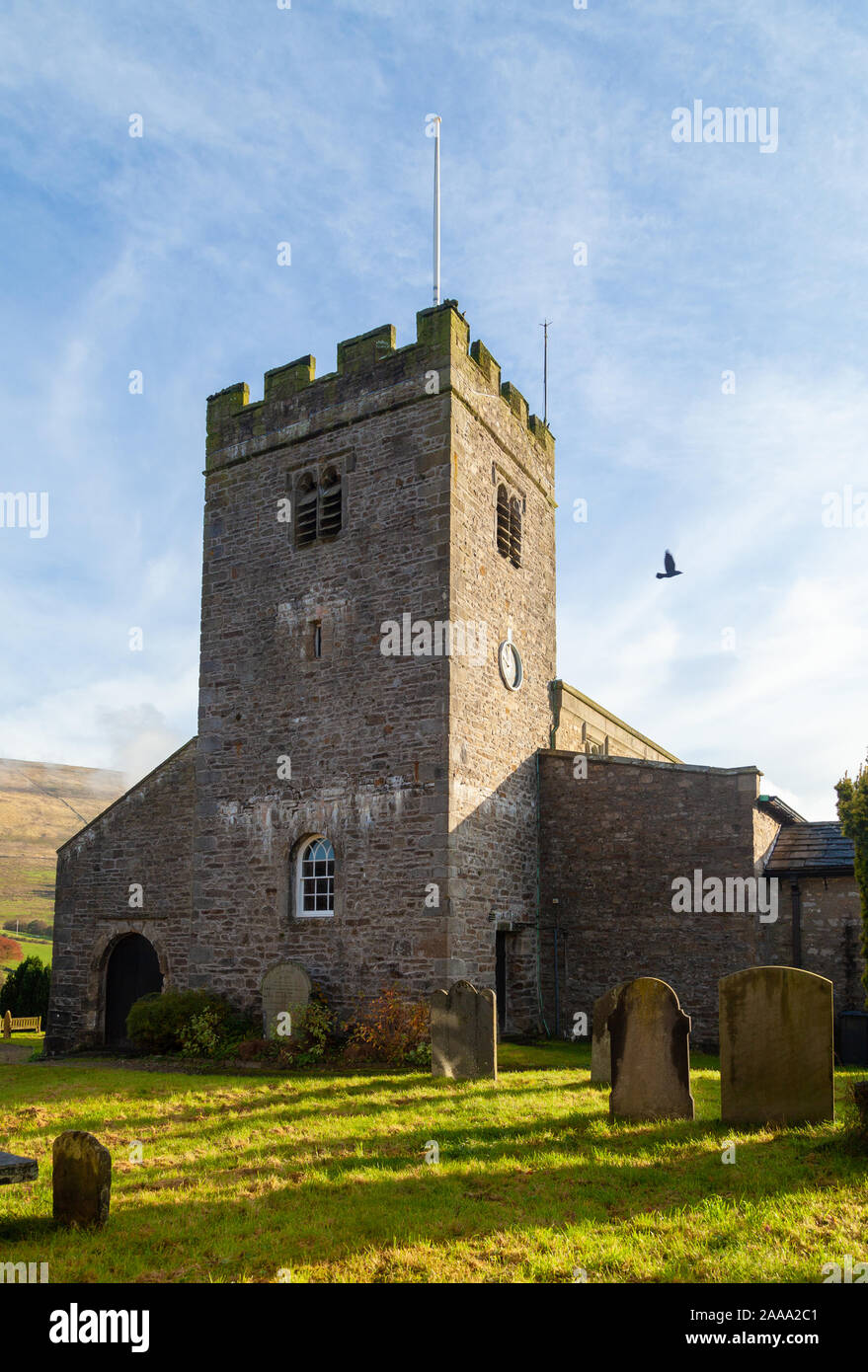 St Andrew's Church in the village of Dent, Dentdale, Yorkshire Dales ...