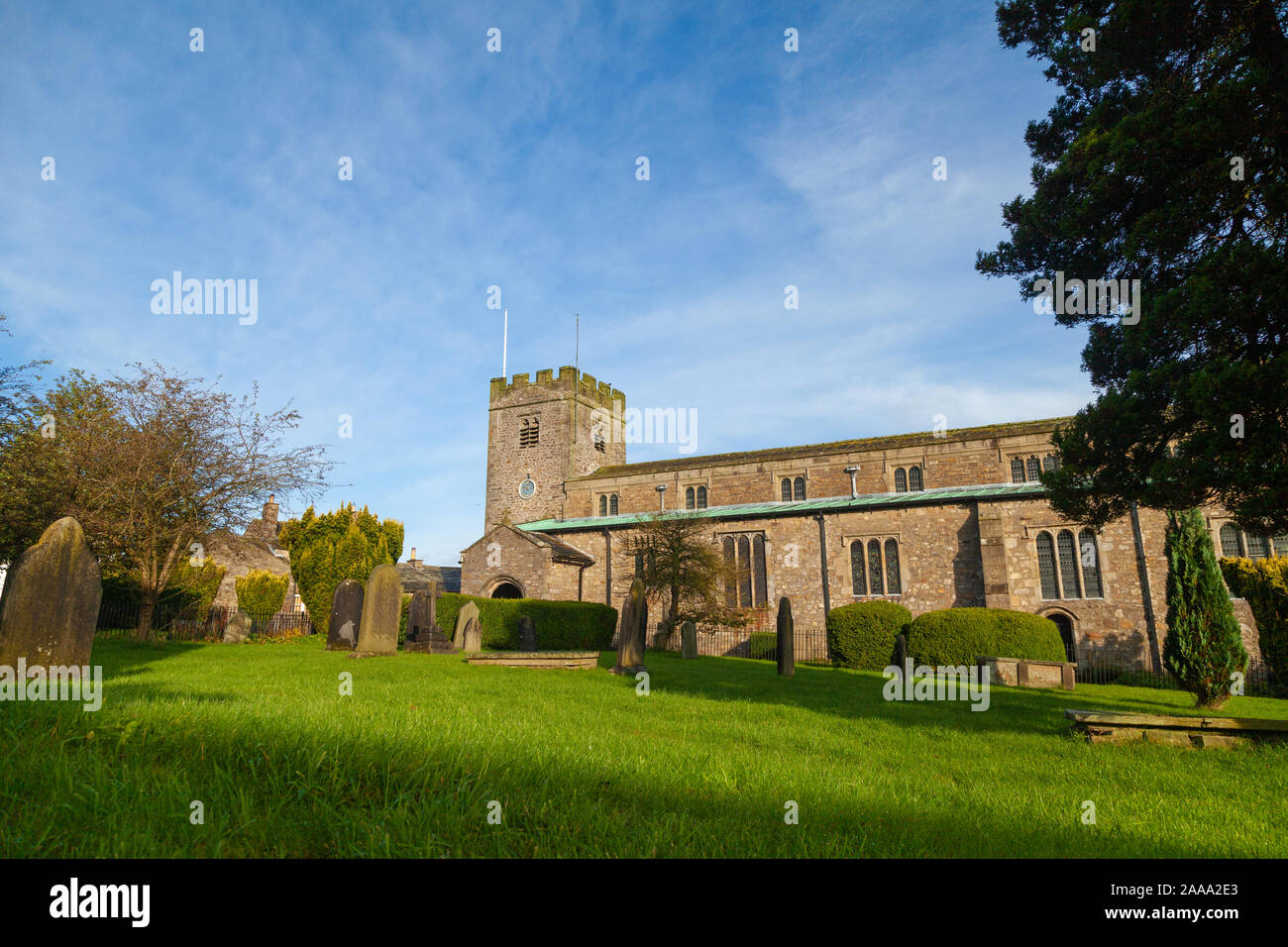 St Andrew's Church in the village of Dent, Dentdale, Yorkshire Dales ...