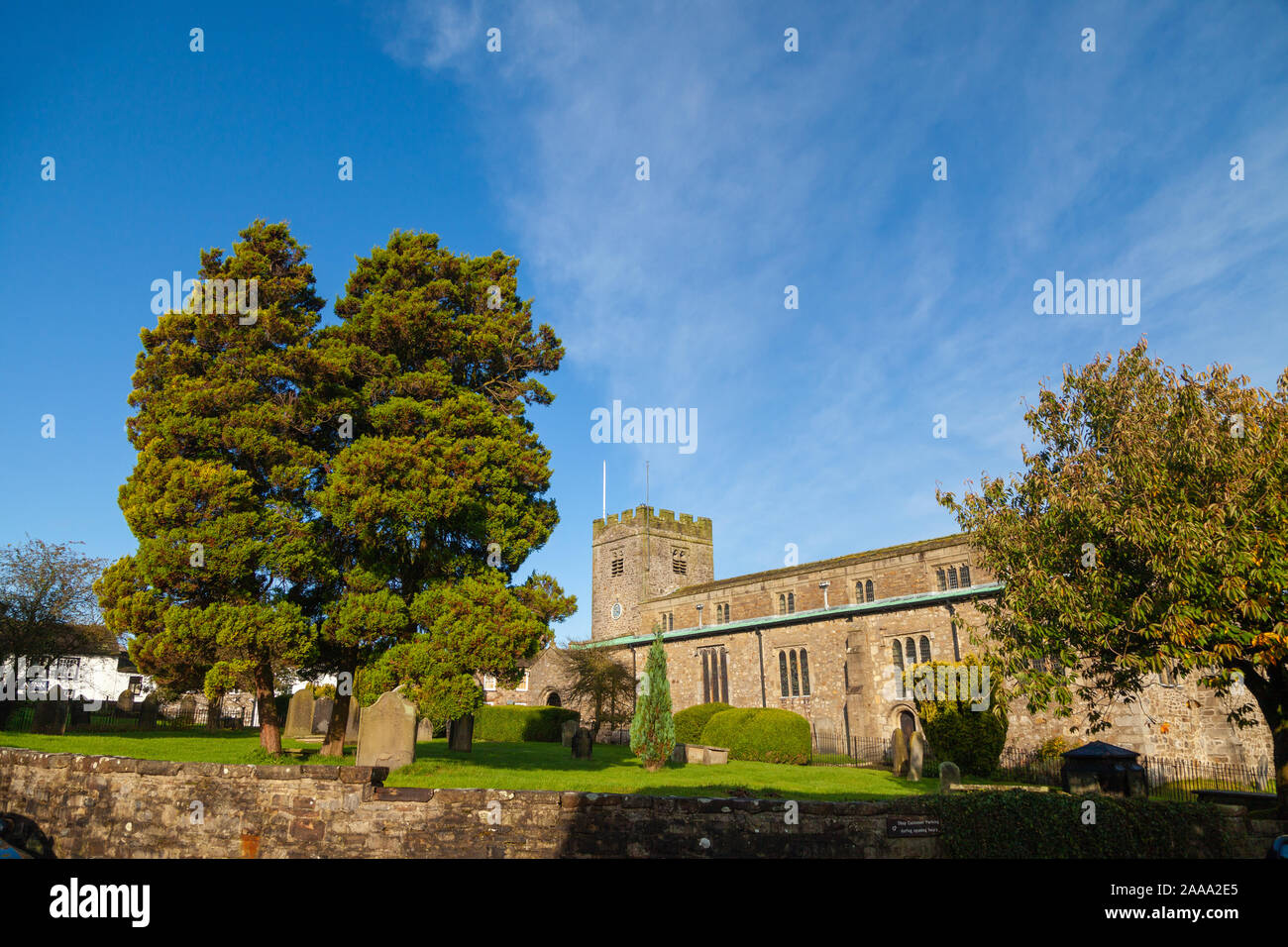 St Andrew's Church in the village of Dent, Dentdale, Yorkshire Dales ...
