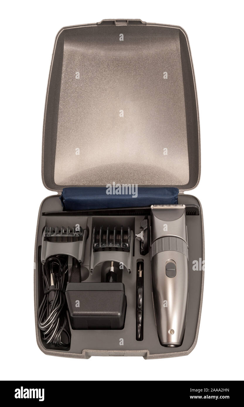 Electronic collection - closeup of hairclipper isolated on white ...