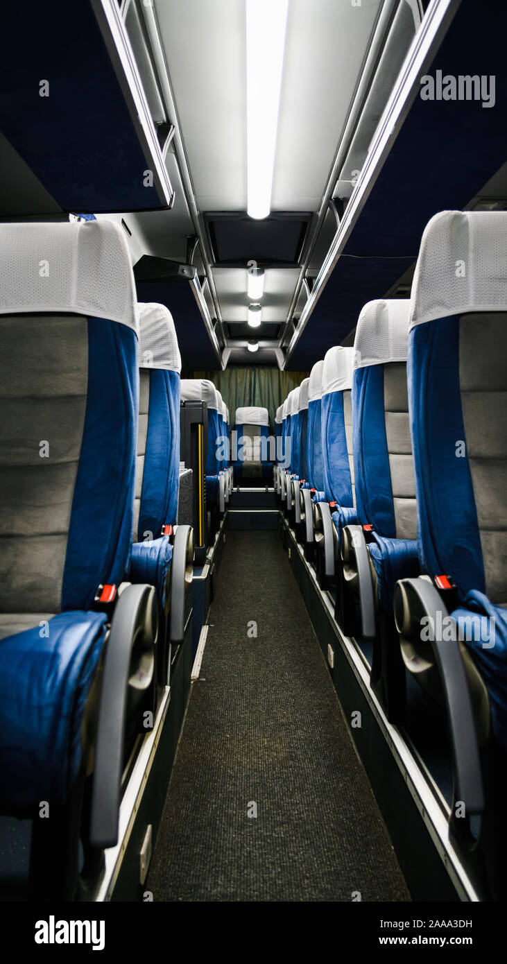 travel concept, row of seats, seats in passenger bus Stock Photo - Alamy