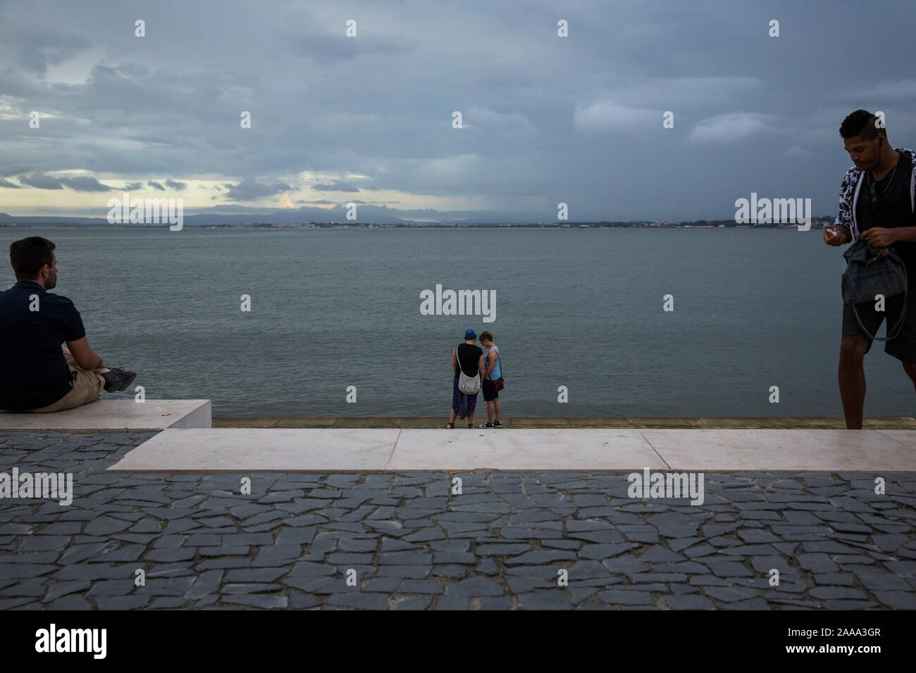 People at Ribeira das Naus. Lisbon, Portugal Stock Photo - Alamy