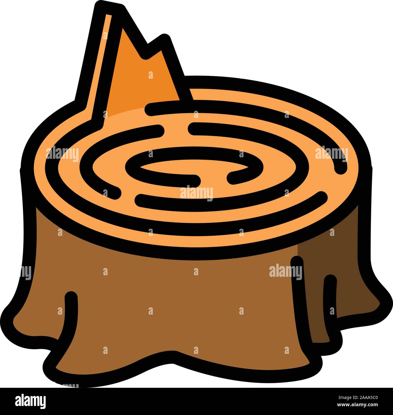 Tree stump icon. Outline tree stump vector icon for web design isolated ...