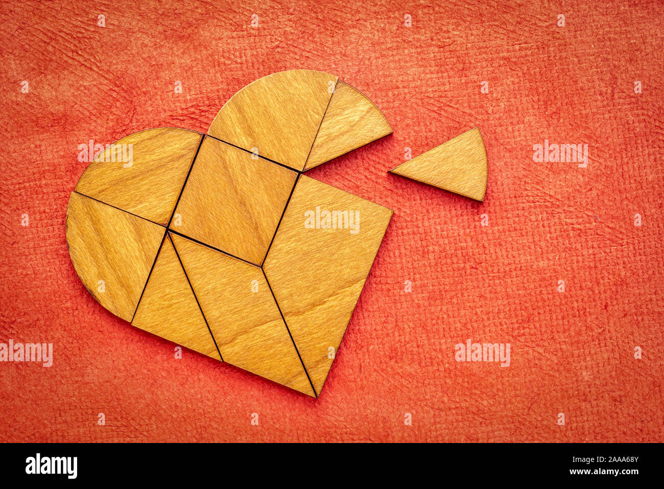 heart version of tangram, a traditional Chinese Puzzle Game made of ...